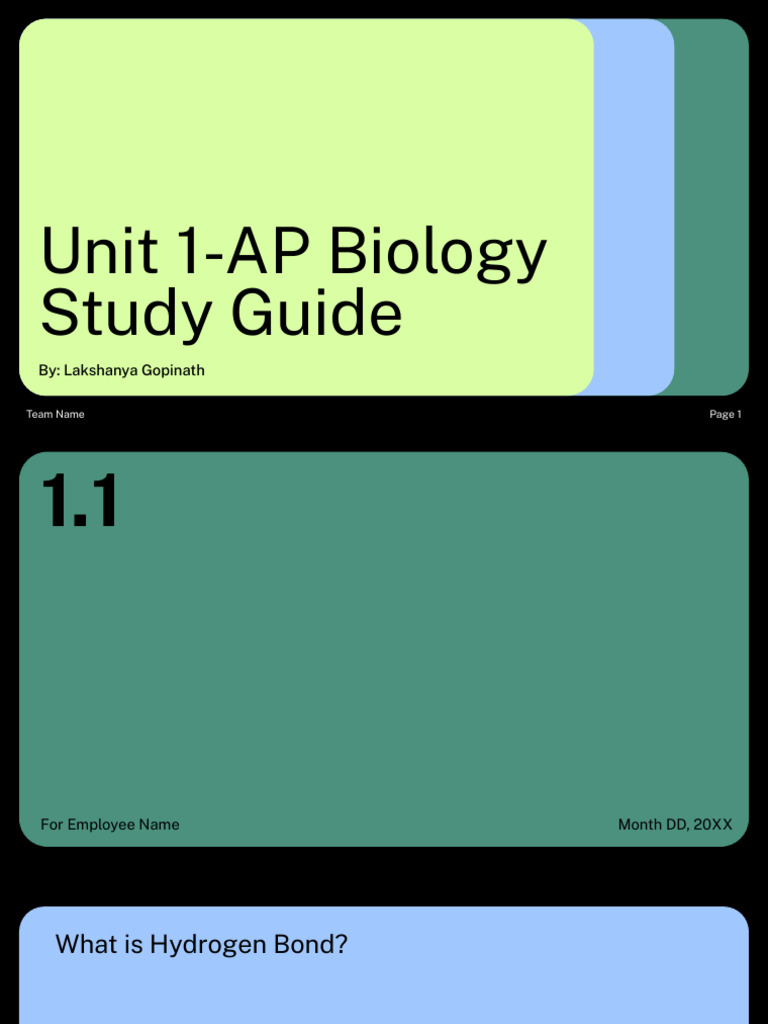 Unit 1-AP Biology Study Guide | PDF | Chemical Bond | Properties Of Water