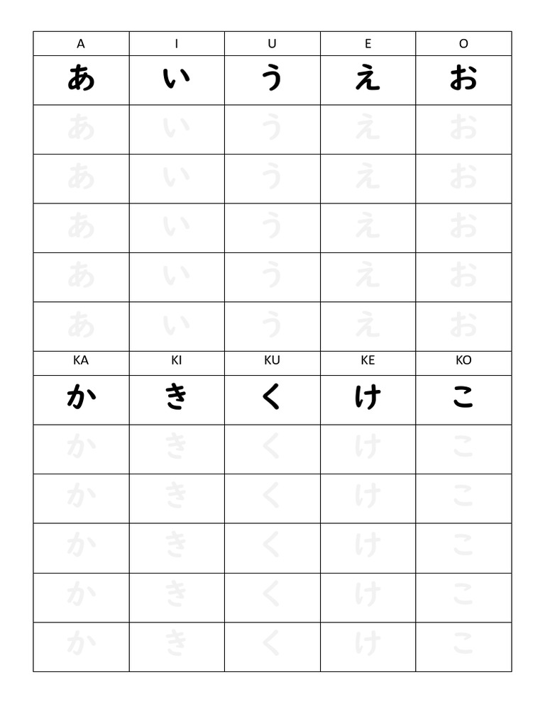 Latihan Menulis Hiragana | PDF
