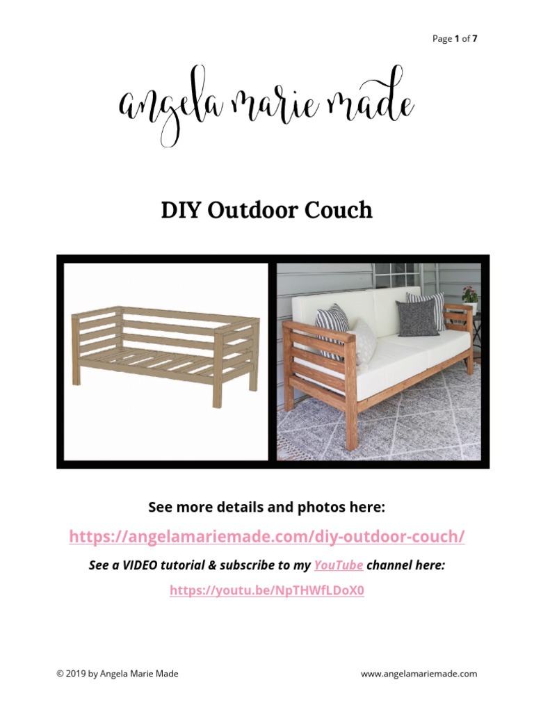 DIY Outdoor Couch Building Guide | PDF | Woodworking