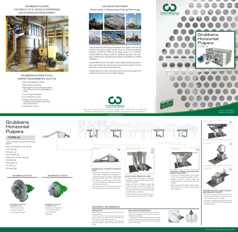 Grubbens Horizontal Pulpers Overview | PDF | Pulp (Paper ...