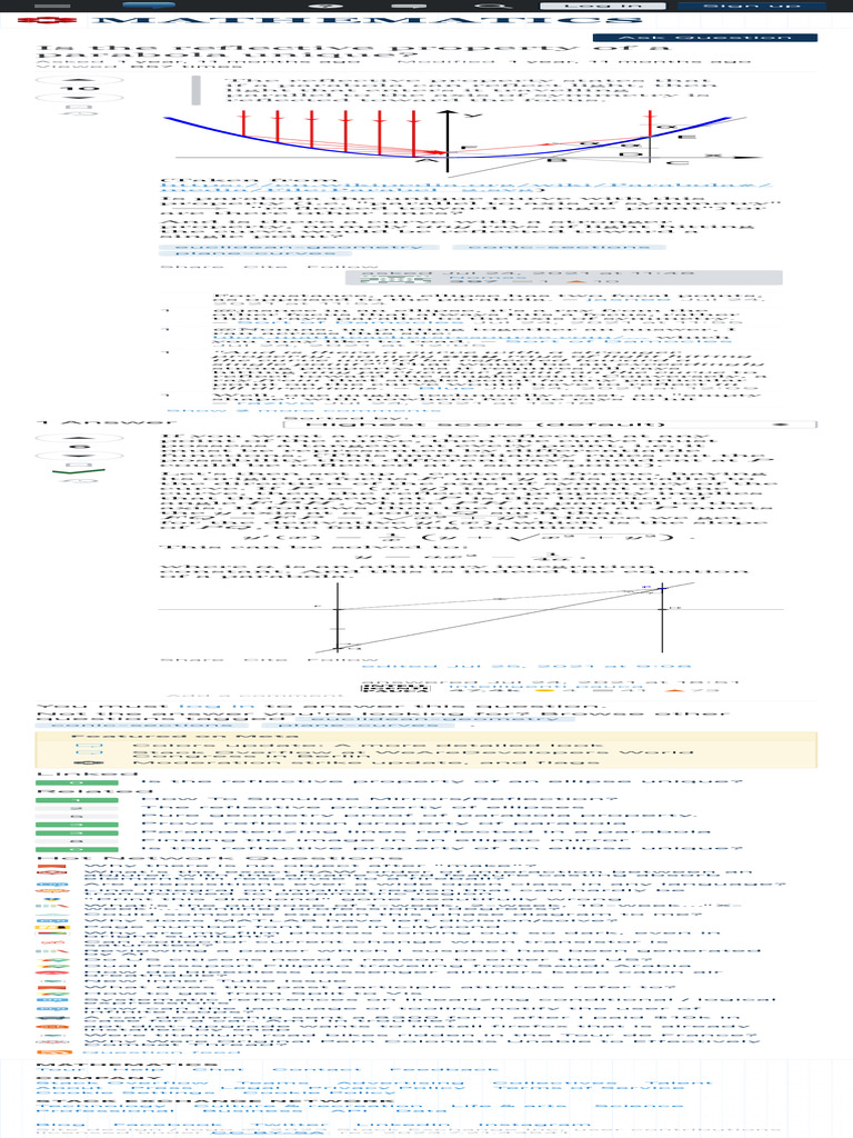euclidean geometry - Is the reflective property of a parabola unique - Mathematics Stack ...