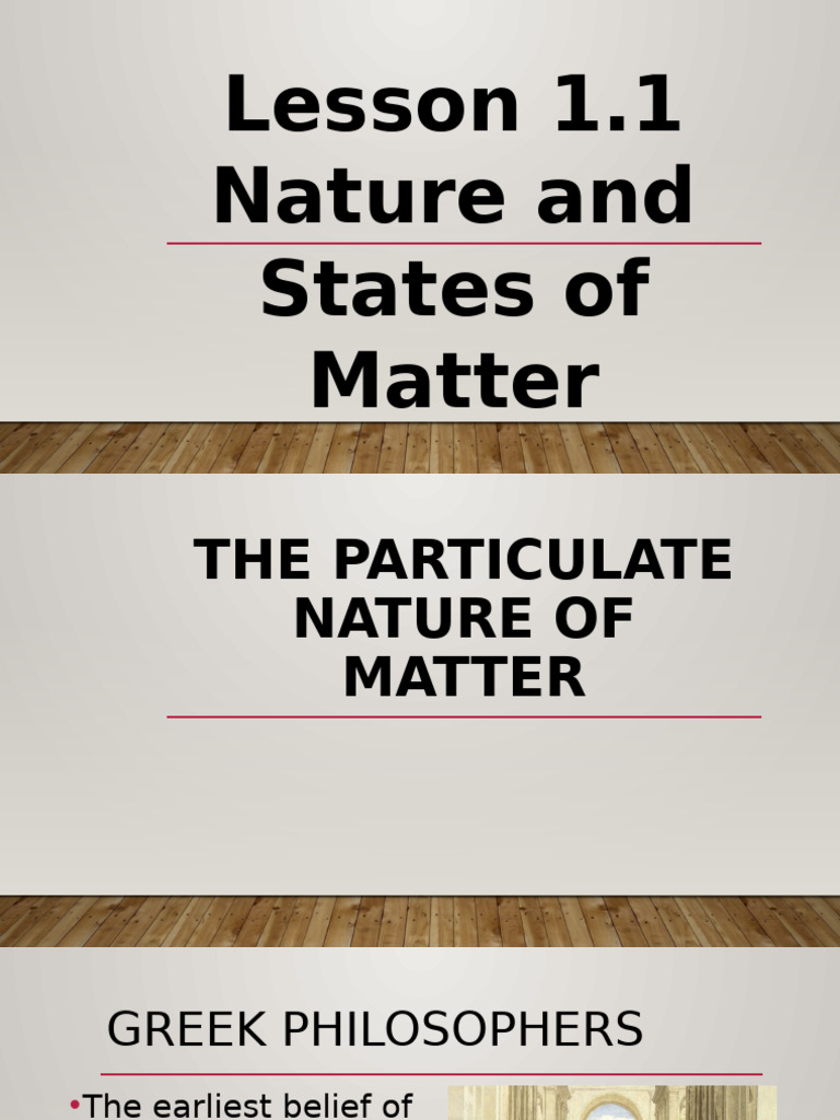 Nature and States of Matter | PDF | Matter | Chemistry