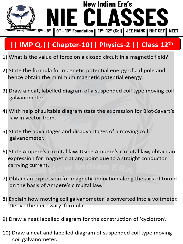 IMP Chapter 10 Phy | PDF