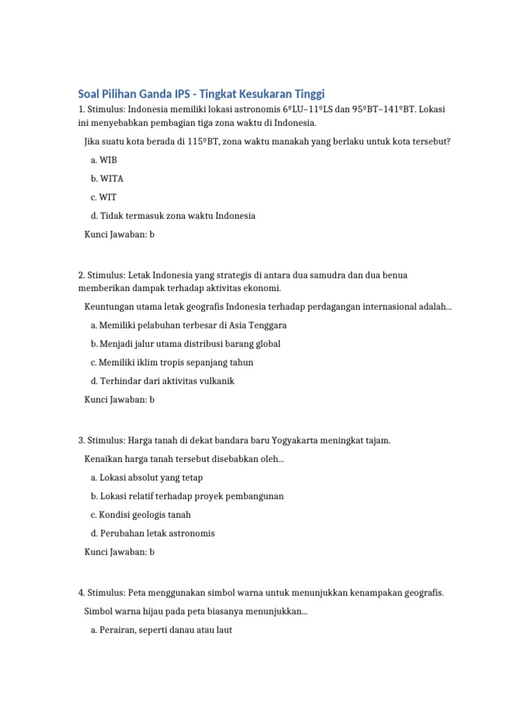 Soal_Pilihan_Ganda_IPS | PDF