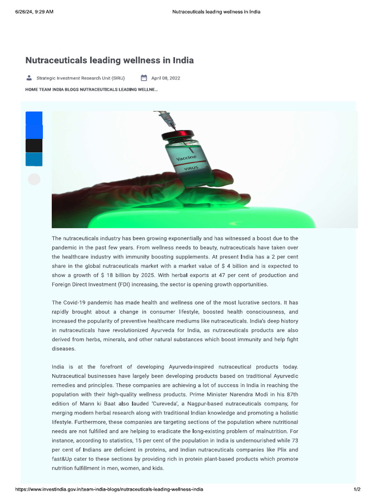 Nutra Leading Wellness India 2022 | PDF