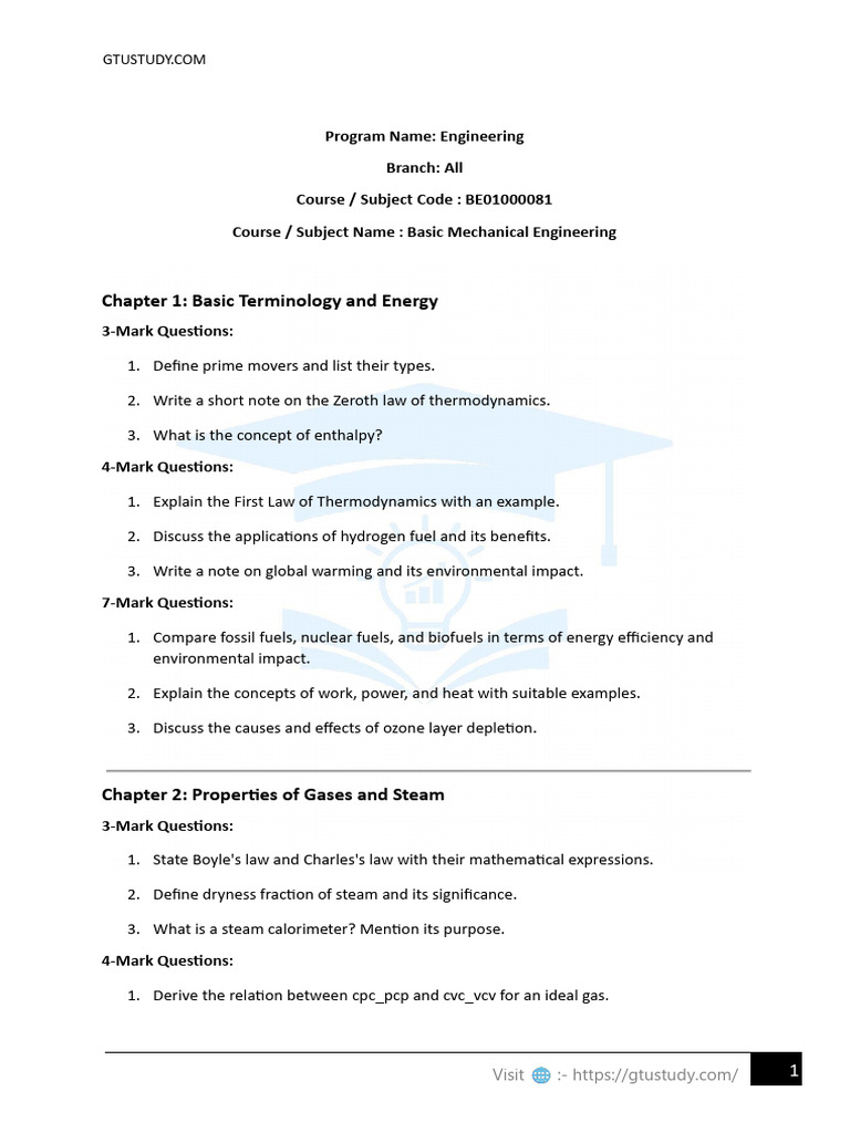 Basic Mechanical Engineering 1 | PDF | Engines | Heat