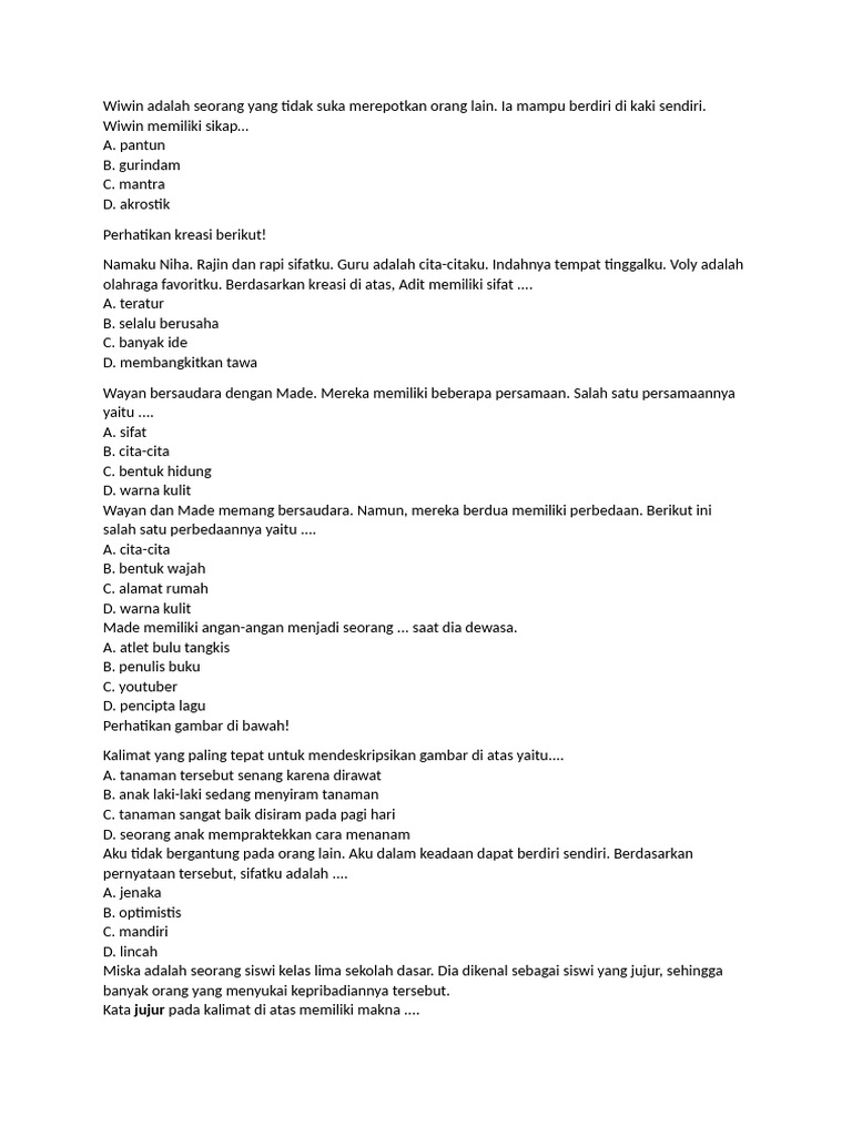 Contoh Soal Quiziz | PDF