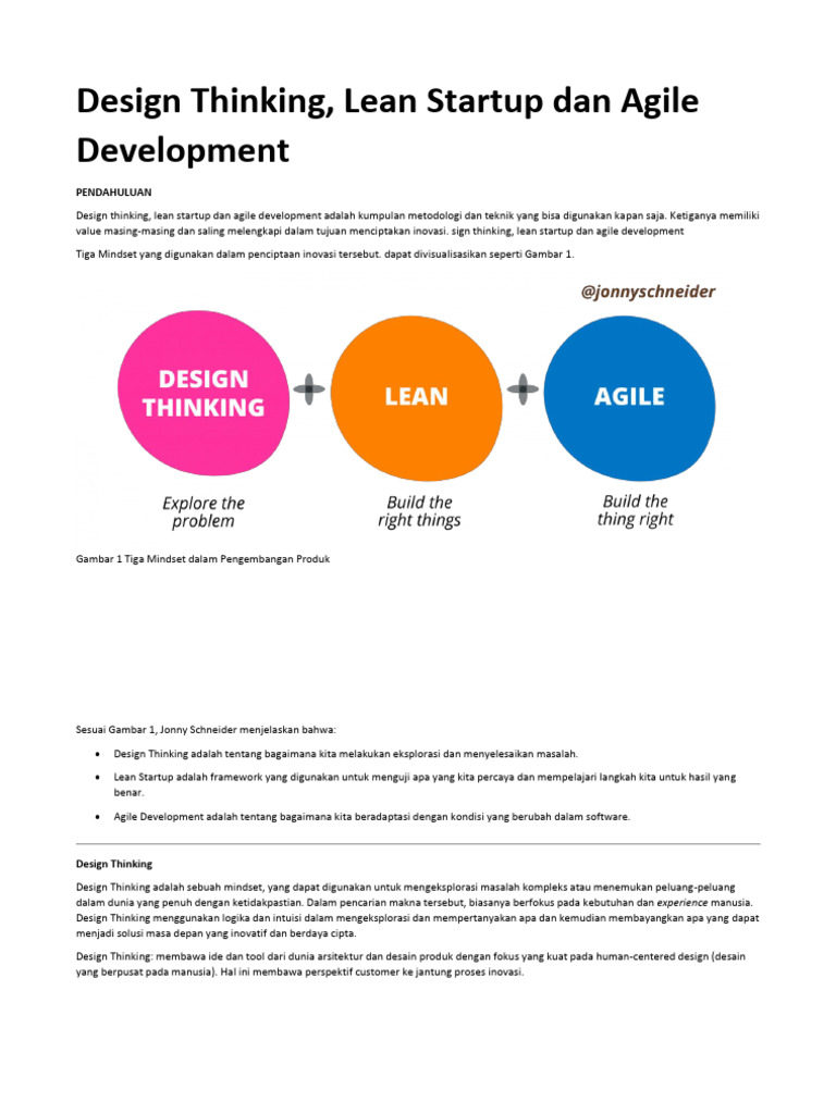 Design Thinking, Lean Startup, Agile | PDF