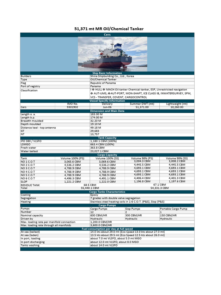 Cers Specification | PDF | Shipping | Merchant Navy