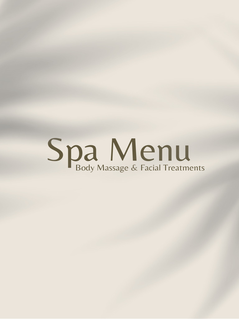 SPA MENU (1) | PDF | Massage | Arthritis