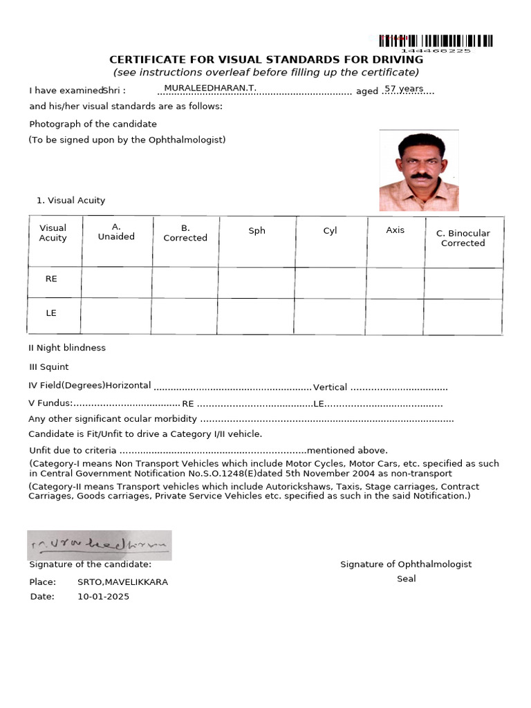 See Instructions Overleaf Before Filling Up The Certificate | PDF