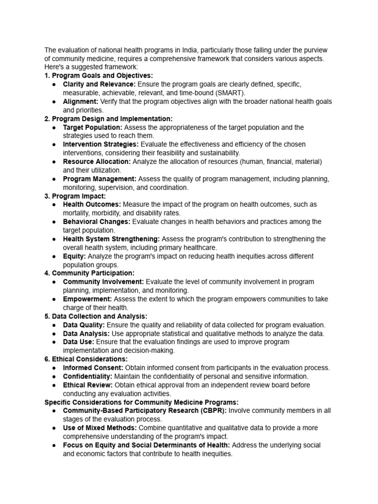 Evaluating India's Health Programs Framework | PDF | Evaluation