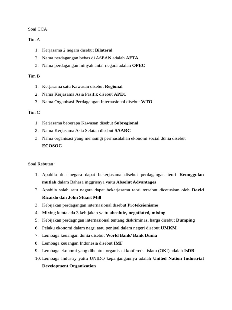 Soal CCA | PDF