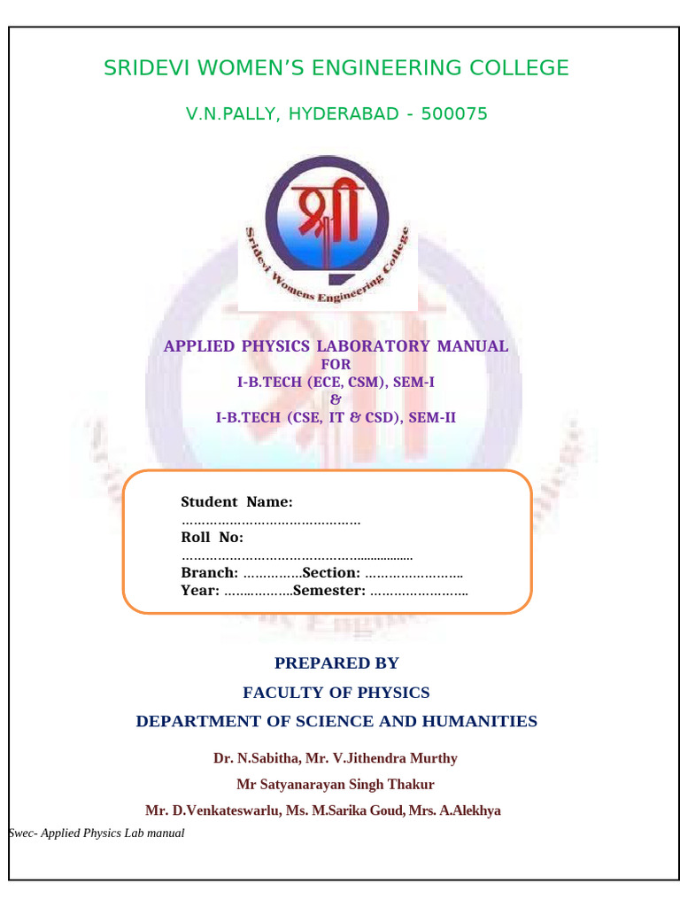 Ap Lab Manual 2024-2025 | PDF | P–N Junction | Diode