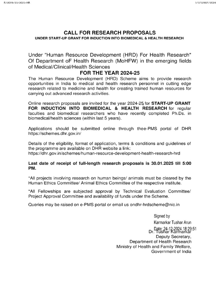 Call For Proposals START UP GRANT | PDF