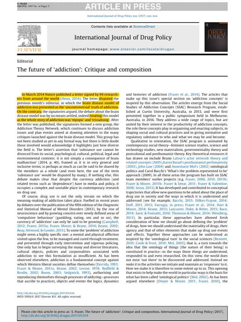 Critique of Addiction Models | PDF | Social Stigma | Science