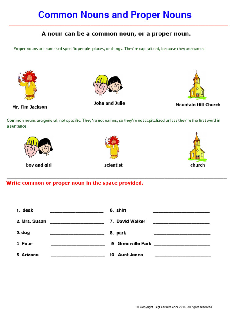 Common and Proper Nouns | PDF