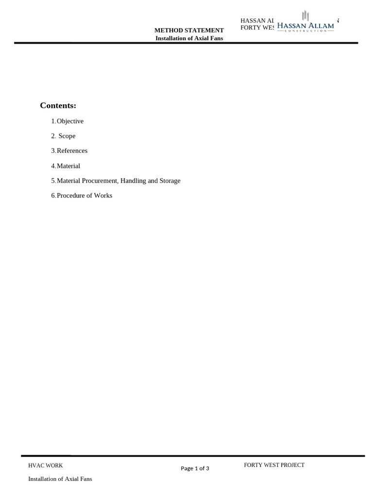 Installation of Axial Fans | PDF | Building Engineering | Manufactured ...