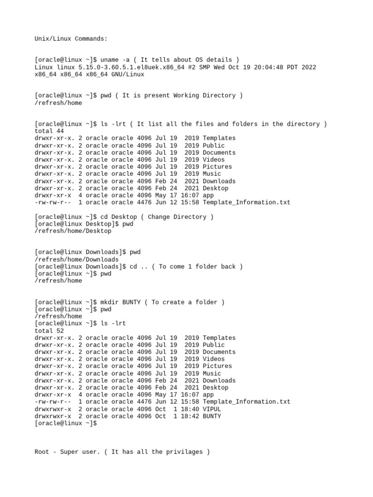 Linux Commands 01OCT2025 | PDF | Directory (Computing) | Computing