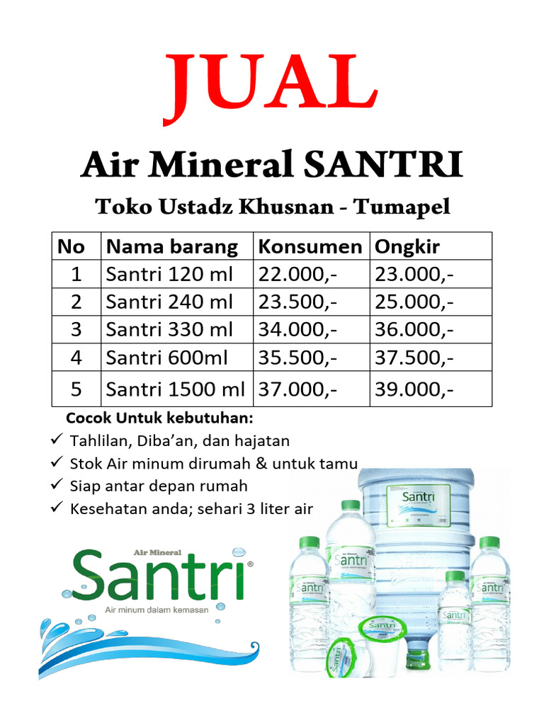 Toko Air Mineral Santri Cak Nan | PDF