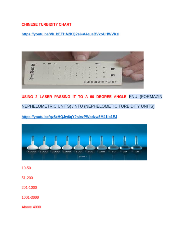 Chinese Turbidity Chart | PDF