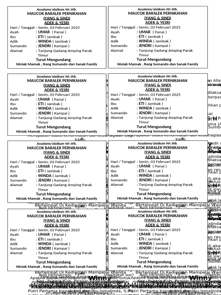 Maucok Baralek | PDF