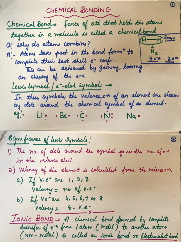 Chemical Bonding Part 1 | PDF