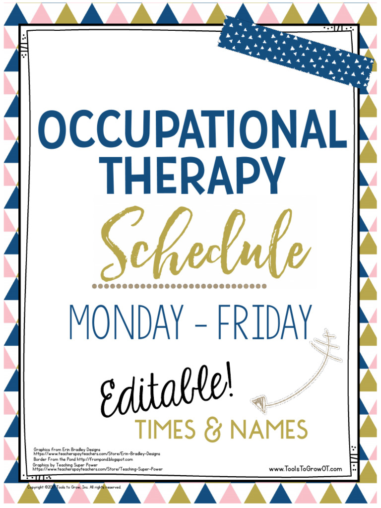 Ha4 - OT Schedule - Week Days - Edit Names and Times!!! | PDF