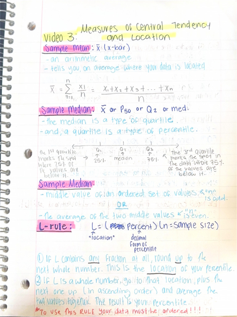 Statistics Measures of Central Tendency and Location | PDF