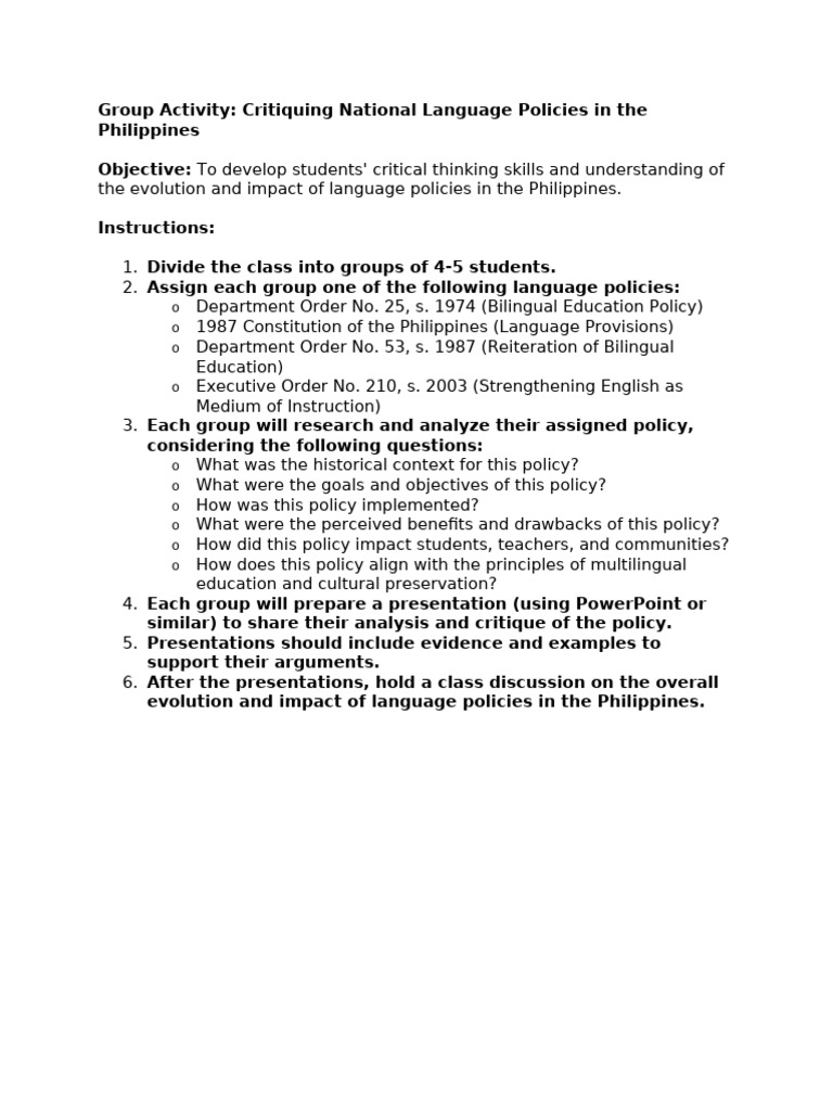 Lesson 2 activity | PDF | Critical Thinking | Multilingualism