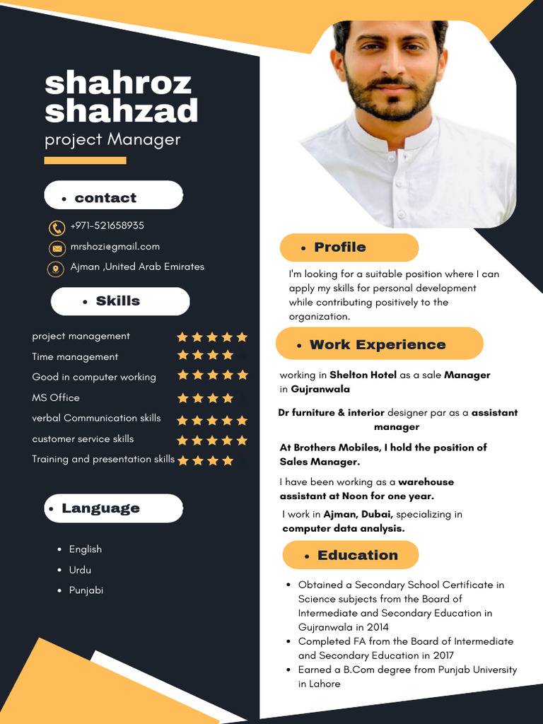 Shahroz Shahzad: Project Manager | PDF