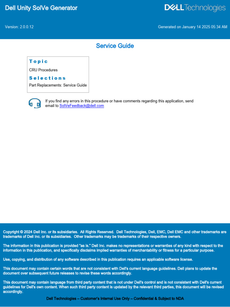 Dell Unity - CRU Procedures-Service Guide | PDF | Computer Network ...