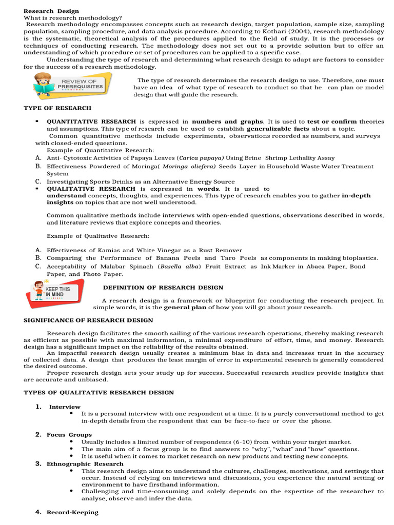 Research Design ( Grade 8) | PDF | Methodology | Quantitative Research