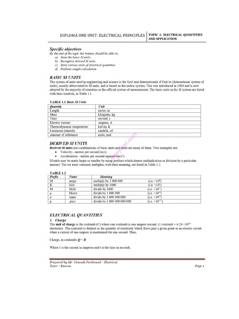Electrical Principles | PDF