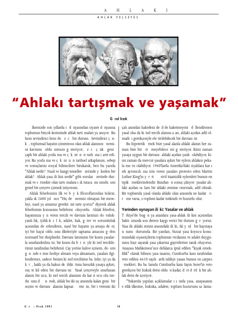 Gurol Irzik AHLAKI TARTISMAK | PDF