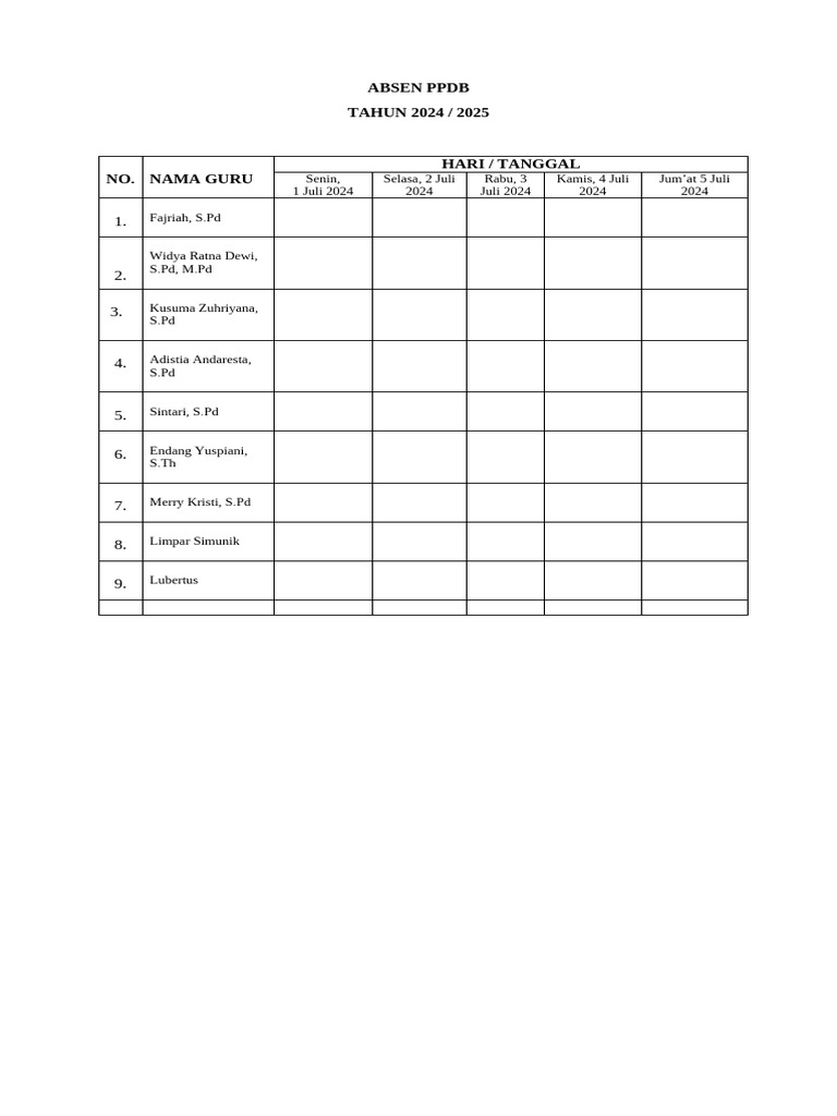 Absen PPDB 2024 | PDF