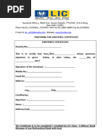 LIC Life Certificate Format | PDF