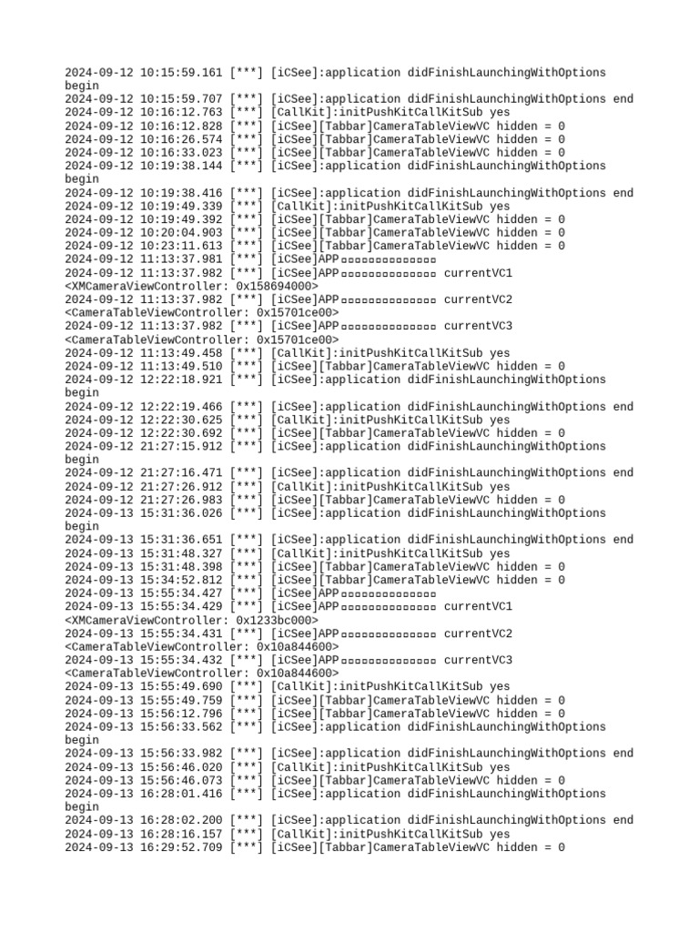 iCSee App Launch and Login Logs | PDF