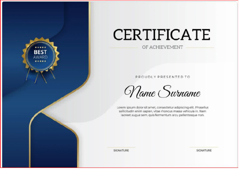 Certificate of Achieve Sample-1 | PDF