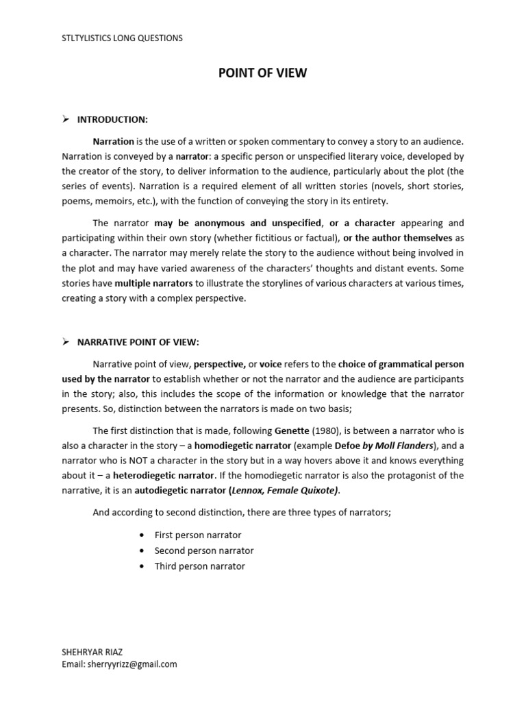 S - Point of View | PDF | Narration