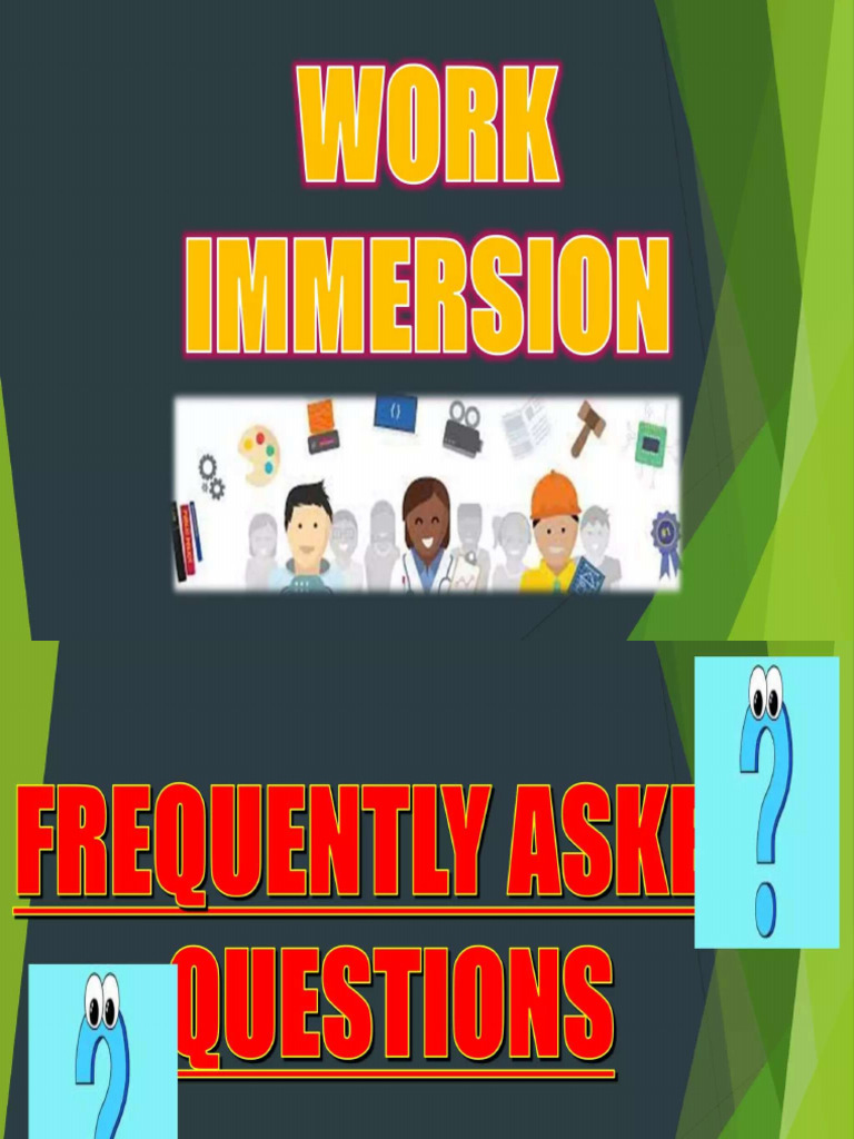 Work Immersion Intro | PDF