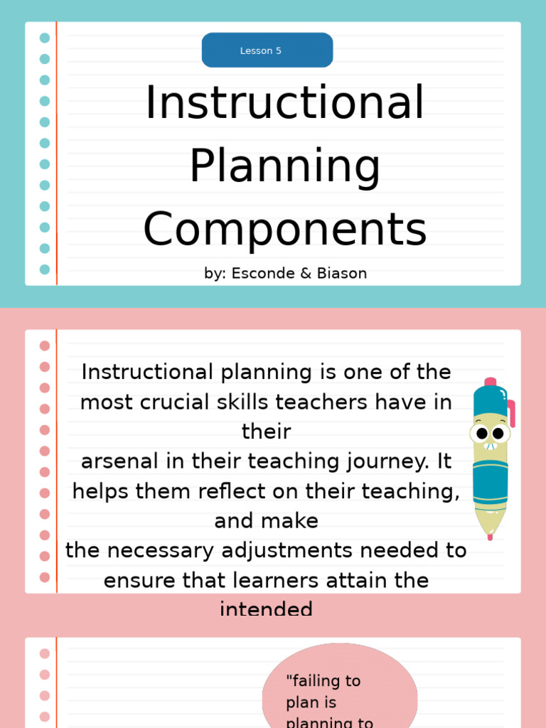 Instructional Planning Components | PDF | Learning | Teachers