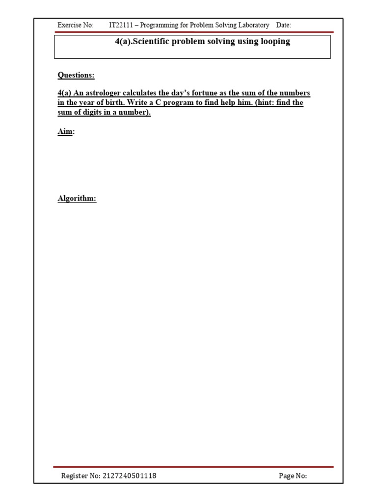 C Programs for Problem Solving Lab | PDF | Software Engineering | Computer Science