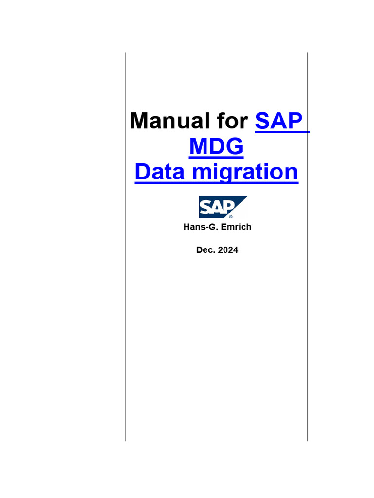 Handbook For SAP Master Data Governance Migration 1735557399 | PDF ...
