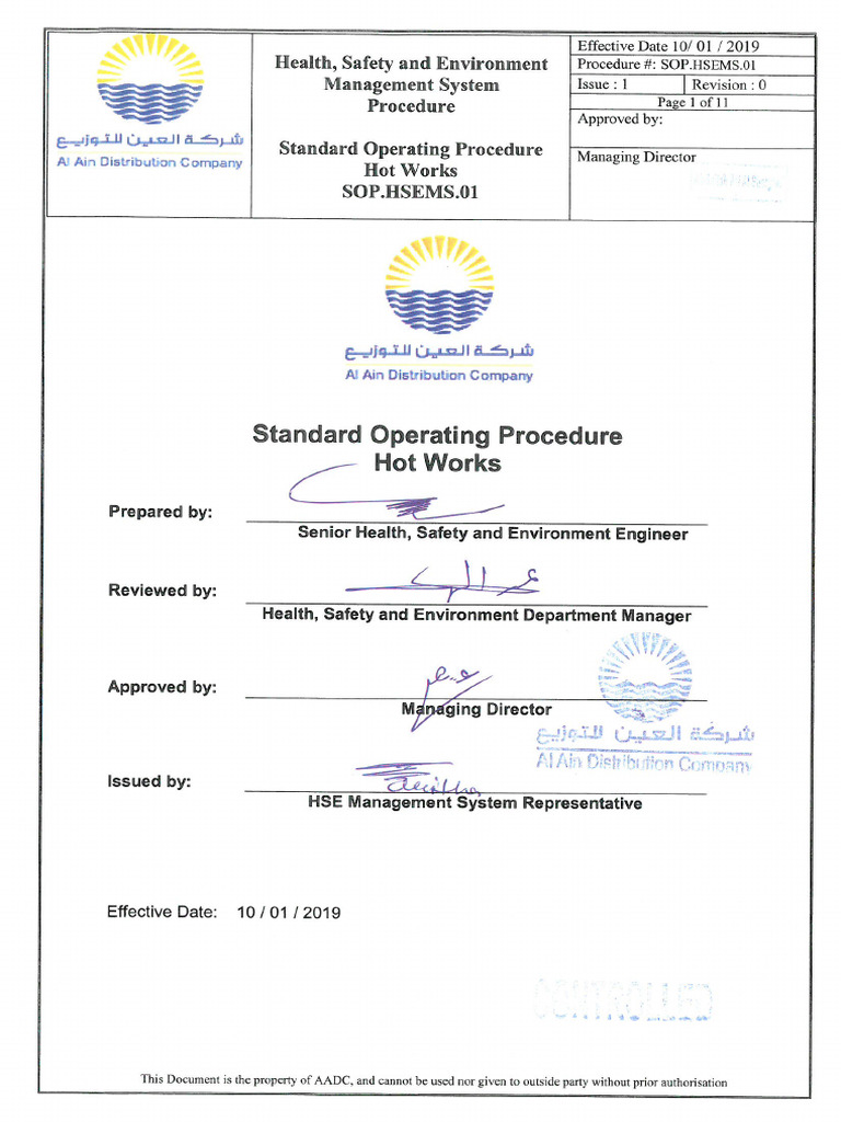 01.SOP. Hot Works | PDF