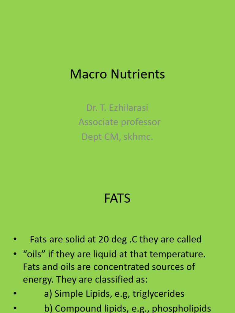 Macro Nutrients | PDF