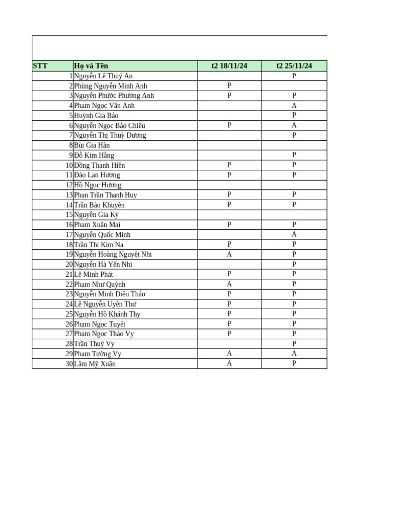 Điểm Danh CLB | PDF