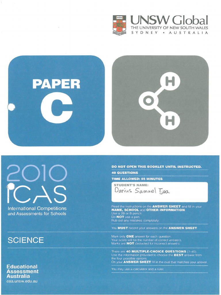 ICAS-C-SCIENCE-2010 | PDF