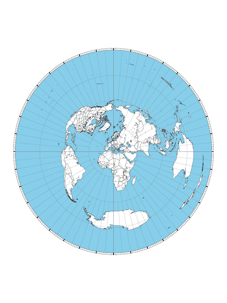 Azimuthal Map | PDF | Earth Sciences | Coastal And Oceanic Landforms