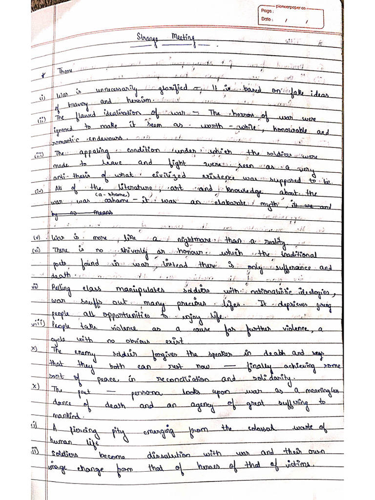 Strange Meeting | PDF